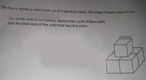 The Figure Shows A Solid Made Up Of 5 Identical Cubes The Edge Of Each