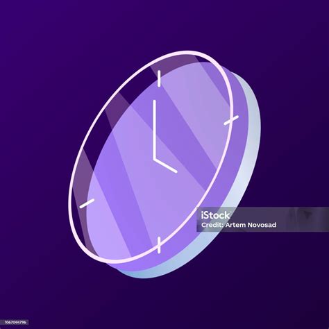 Analog Clock Abstract Isometric Vector On A Colored Background Stock