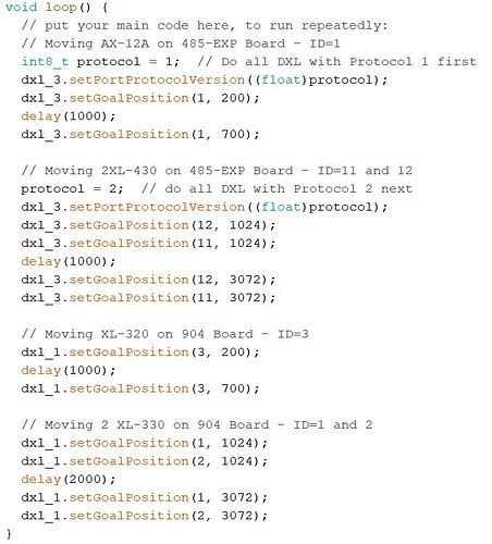 Dynamixel Palooza With Opencm 904c 485 Exp Using Managertask And