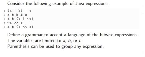 Solved Consider The Following Example Of Java Expressions 1
