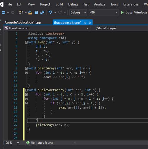 Minh Họa Chi Tiết Thuật Toán Sắp Xếp Nổi Bọt Bằng C
