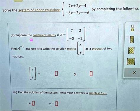 Solved Texts Solve The System Of Linear Equations A Suppose The