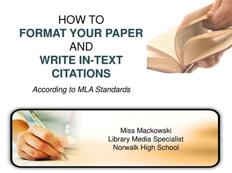 PPT HOW TO FORMAT YOUR PAPER AND WRITE IN TEXT CITATIONS According To MLA Standards PowerPoint