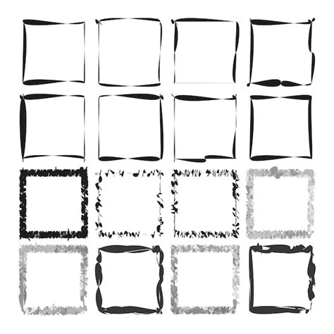 Premium Vector Assorted Grunge Frame Collection Textured Borders Artistic Squares Vector