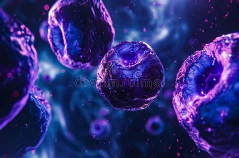 Group Of Purple Blobs Floating In Space Stock Image Image Of