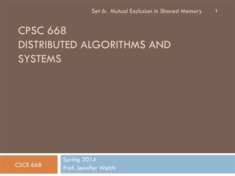 Ppt Cpsc 668 Distributed Algorithms And Systems Powerpoint