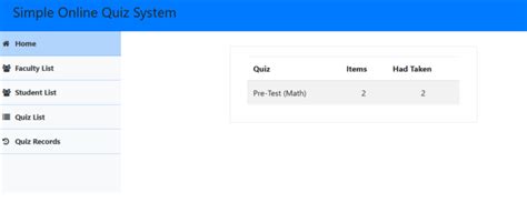 simple online quiz system project using php mysql campcodes