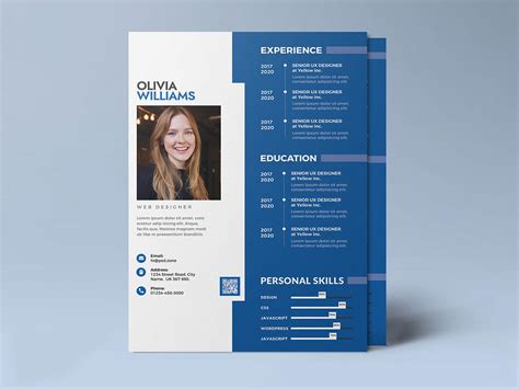 Free Modern QR Code Resume Template For Job Seeker