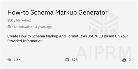 Prompt How To Schema Markup Generator By Saldoinvoice Aiprm For Chatgpt