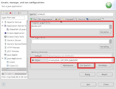 Dsin Eclipse Run Configurations Arguments