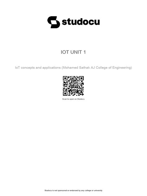 Iot Unit 1 Pdf Internet Of Things Computer Network