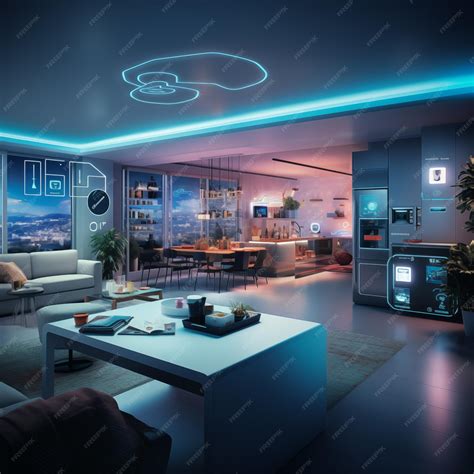 Smart Home Interior Design With Modern Furniture And Futuristic