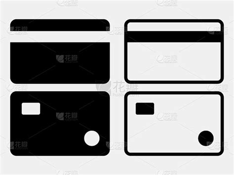 设置银行卡信用卡图标付款的迹象矢量插图