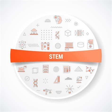 Premium Vector Stem Science Technology Engineering Math Concept With Icon Concept With Round
