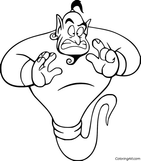 Aladdin Coloring Pages Genie