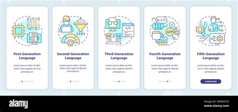 Programming Language Generations Onboarding Mobile App Screen Stock Vector Image And Art Alamy