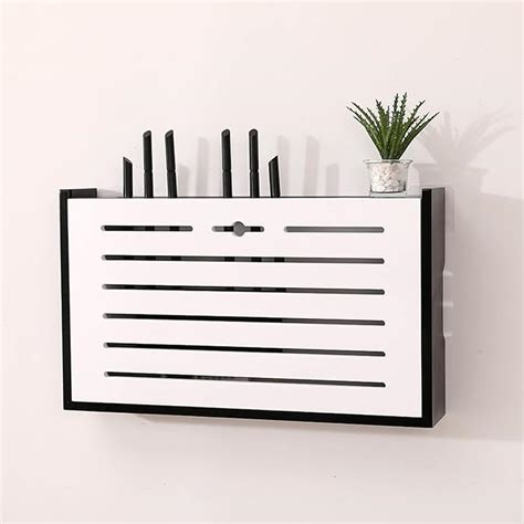 Buy Wall Hanging Wifi Router Shelf Tv Set Top Storage Boxmade Of Solid