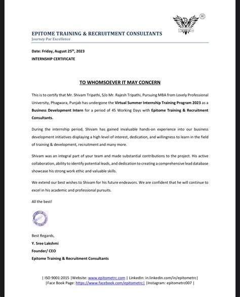 Shivam Tripathi On Linkedin Internship2023 Epitome