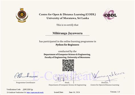 mihiranga jayaweera on linkedin lifelonglearning pythoncertificate
