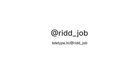 Ridd Job — Teletype