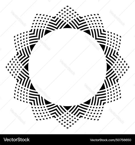 Radial Pattern For Decorative Round Frame Vector Image