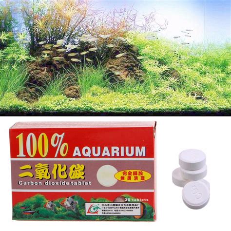 36pc Box Aquarium Co2 Tablet Carbon Dioxide Diffuser For Water Plant Grass Aquarium Carbon