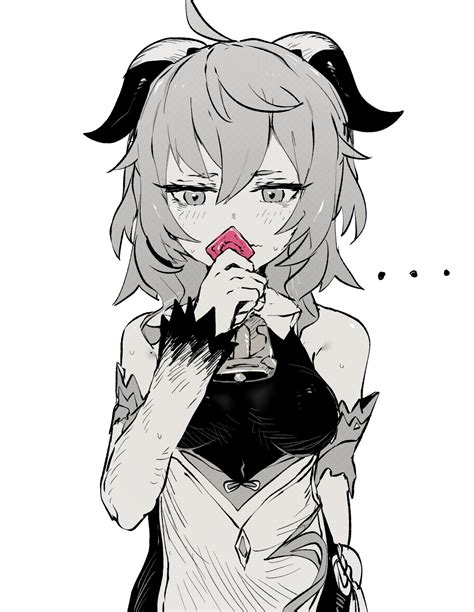 Ddari Ganyu Genshin Impact Genshin Impact Highres 1girl Ahoge Bare Shoulders Bell