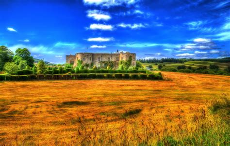 770396 Chirk Castle United Kingdom Castles Scenery Fields Sky