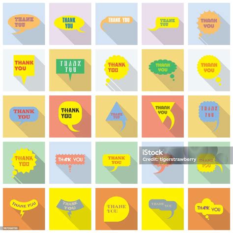 감사 합니다 벡터 감사 및 감사 연설 거품 세트 그것에 그림자와 글 귀여운 연설 풍선의 컬렉션입니다 비즈니스에 대 한 설정 아이콘입니다 감사에 대한 스톡 벡터 아트 및 기타