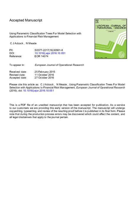 Pdf Using Parametric Classification Trees For Model Selection With