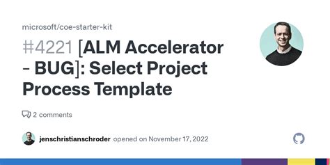 Alm Accelerator Bug Select Project Process Template · Issue 4221