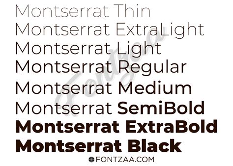 Montserrat Font Fontzaa Exclusive Fonts Library