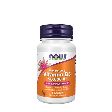 Now Foods Vitamin D 3 50000 Iu 15 Capsules