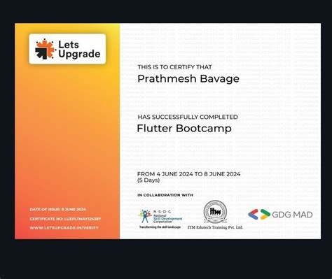 Prathmesh Bavage On Linkedin Hey Everyone I Am Excited To Share That I Have Completed The Flutter