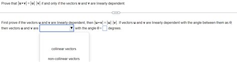 Solved Prove That Uv Uv If And Only If The Vectors U Chegg Com