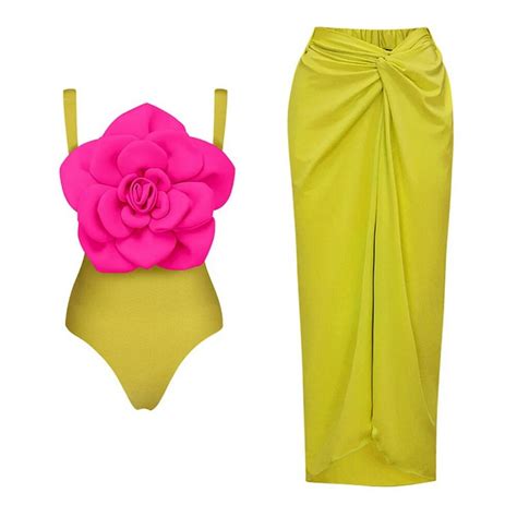 Badu Bg 2024 Комплект бикини с 3d цветя и прикритие Луксозен бански костюм Дамски секси бански