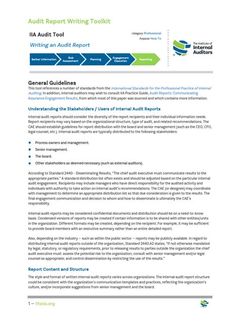 Step 5 Auditing Report Writing Toolkit Pdf Internal Audit Audit
