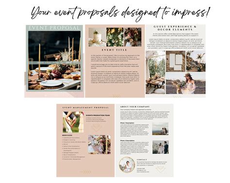 Event Planning Proposal Canva Template Wedding Planner Winning Proposals Boho Designs Etsy
