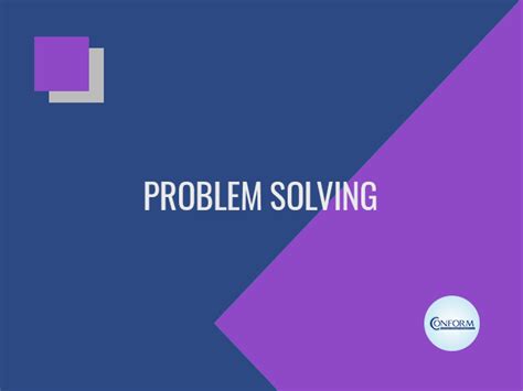 Problem Solving Formazione In Aula Conform