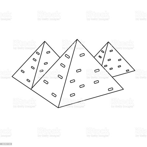 개요 스타일 흰색 배경에 고립 된 이집트의 피라미드 아이콘 고 대 이집트 상징 스톡 벡터 일러스트입니다 건축에 대한 스톡 벡터 아트 및 기타 이미지 Istock