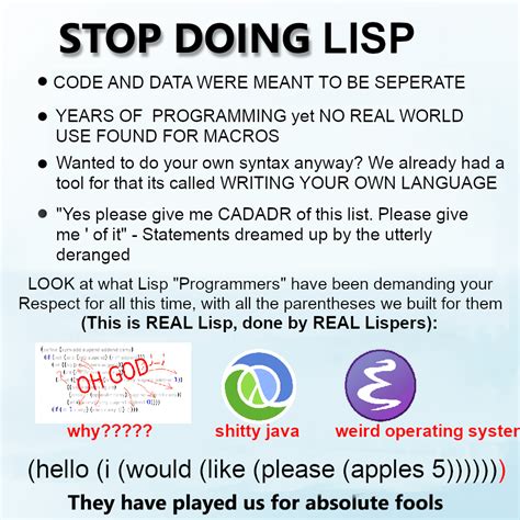 Stop Doing Lisp R Programmerhumor