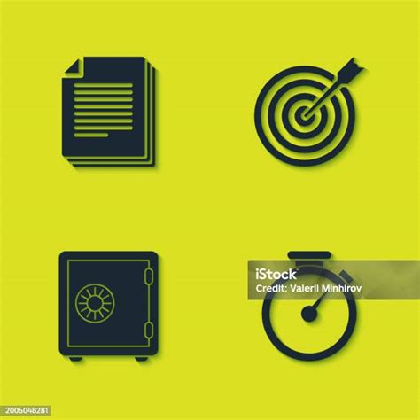 화살표 아이콘으로 문서 스톱워치 안전 및 대상을 설정합니다 벡터 검은색에 대한 스톡 벡터 아트 및 기타 이미지 검은색 경쟁