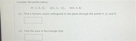 Solved Consider The Points Below P Q Chegg