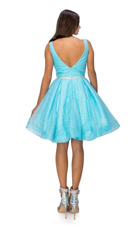Short Princess Glitter Homecoming Dress Promgirl