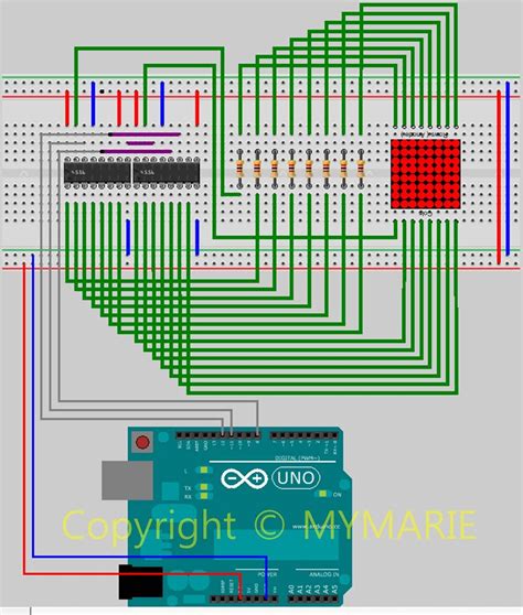 Arduino Dot Matrix Led Circuit Diagram