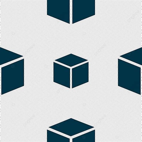 Geometric 3d Cube Icon On Seamless Abstract Background With Vector Shapes Vector Cutout App