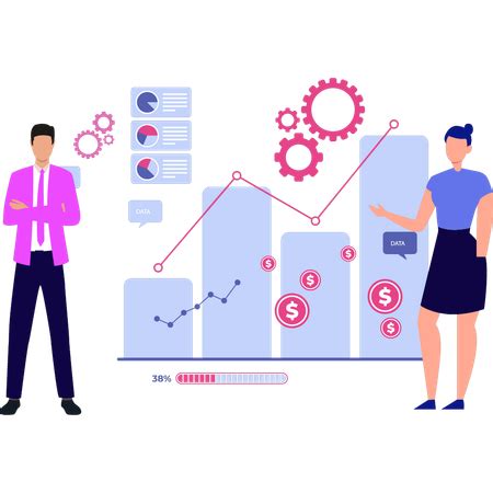 Girl Showing Business Chart Graph Illustrations Free In SVG PNG EPS IconScout