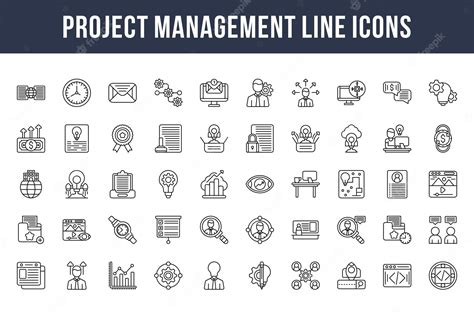 Premium Vector Project Management Line Icons
