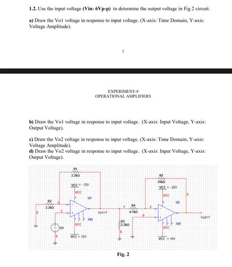 Solved 1 2 Use The Input Voltage Vin 6Vp P To Chegg Com