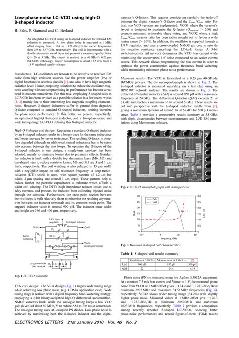 Pdf Low Phase Noise Lc Vco Using High Q 8 Shaped Inductor